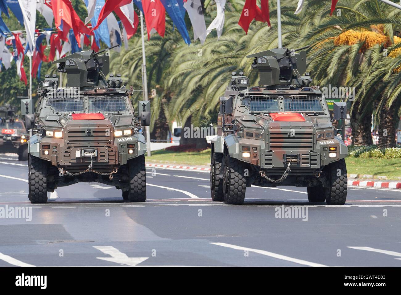 ISTANBUL, TURKIYE - AUGUST 30, 2023: Military vehicles parade during ...