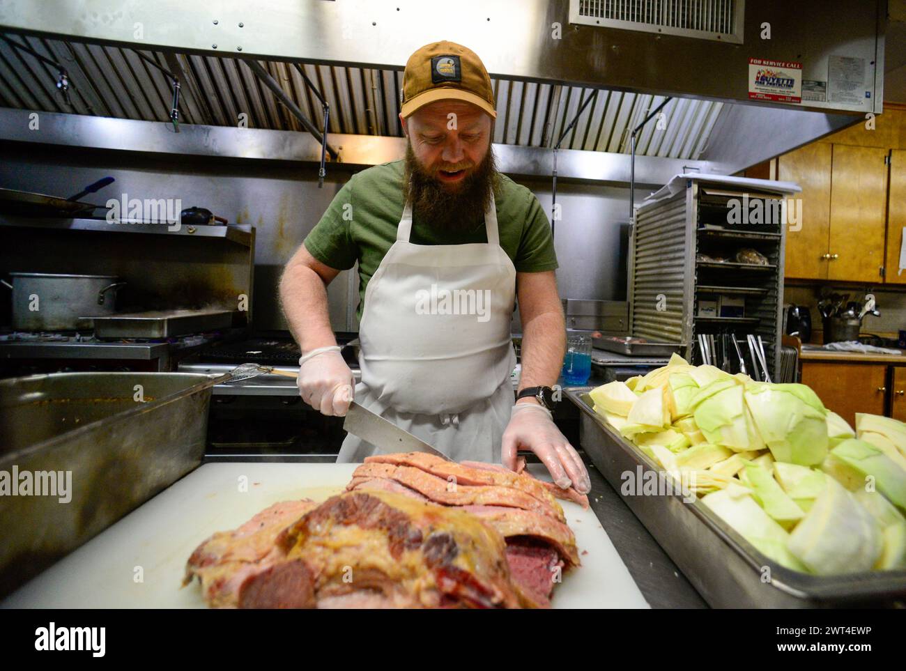 Justin Thompson, a guest chef at the American Legion in Brattleboro, Vt ...