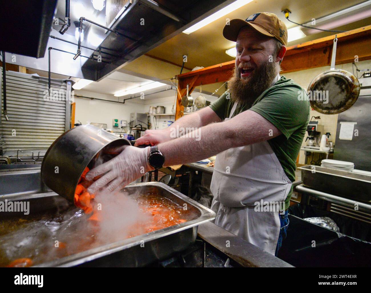 Justin Thompson, a guest chef at the American Legion in Brattleboro, Vt ...