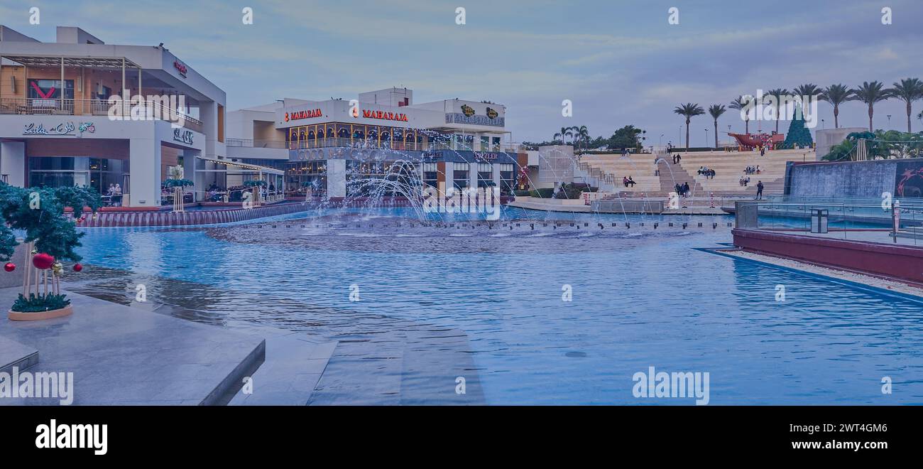 Cairo festival city mall food court in New Cairo , Egypt daylight ...