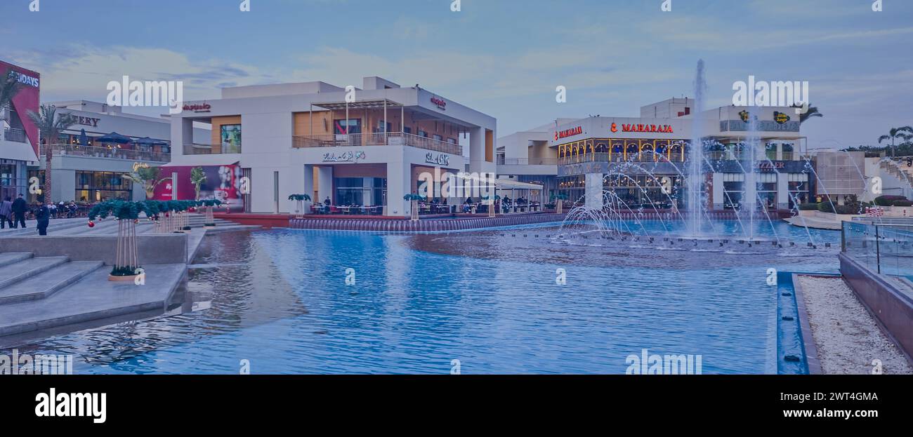 Cairo festival city mall food court in New Cairo , Egypt daylight ...