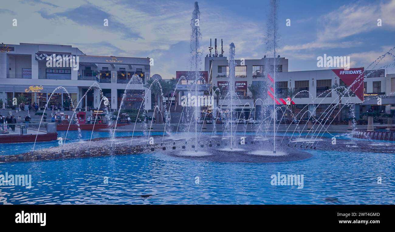 Cairo festival city mall food court in New Cairo , Egypt daylight ...