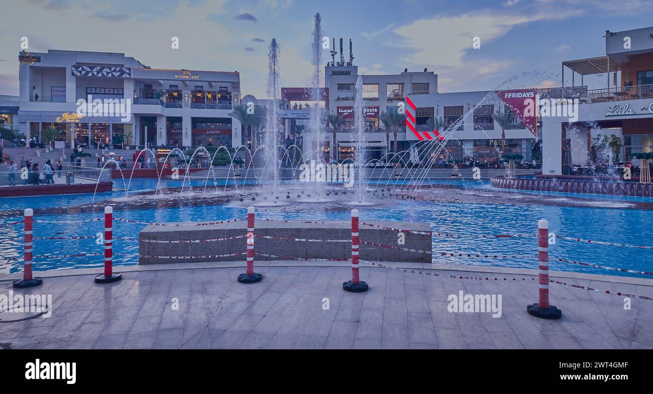 Cairo festival city mall food court in New Cairo , Egypt daylight ...