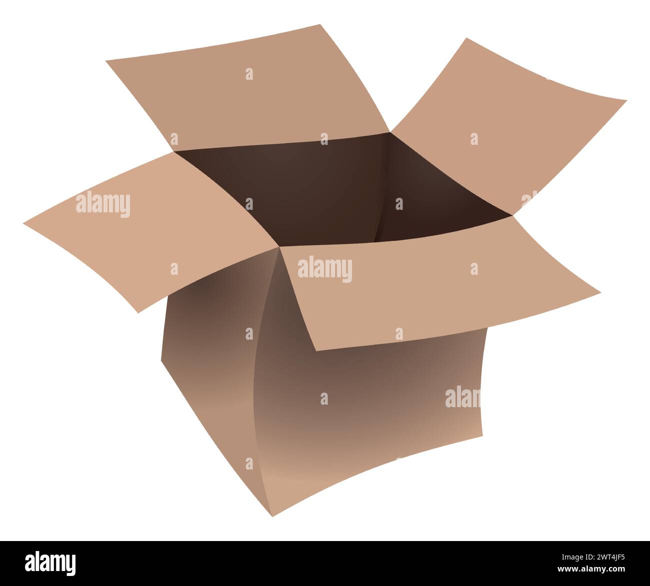 Gift and delivering concept. Empty carton brown box. Vector ...