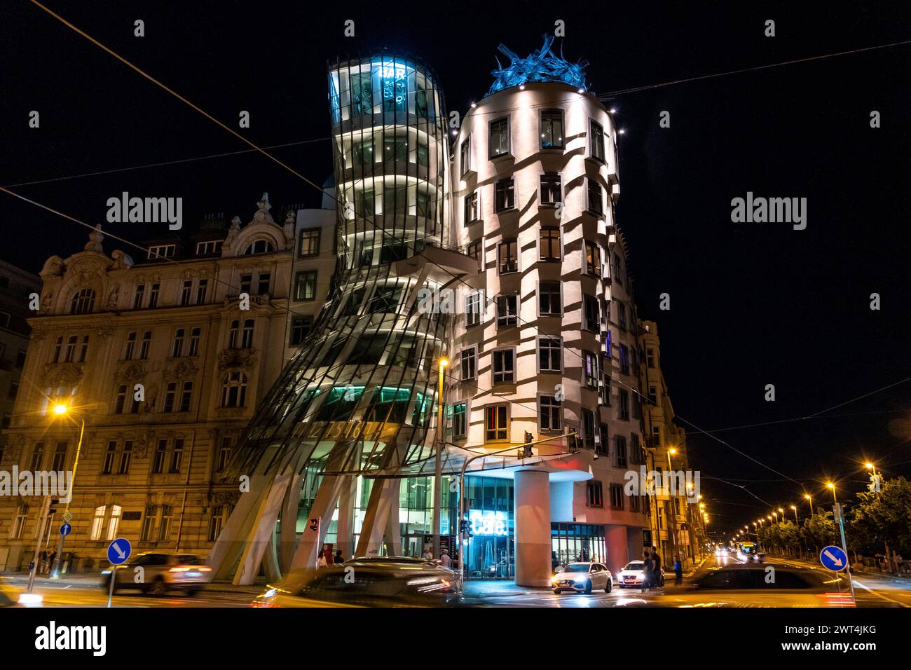 The Dancing Building at Nove Mesto. Prague, Czech Republic Stock Photo ...