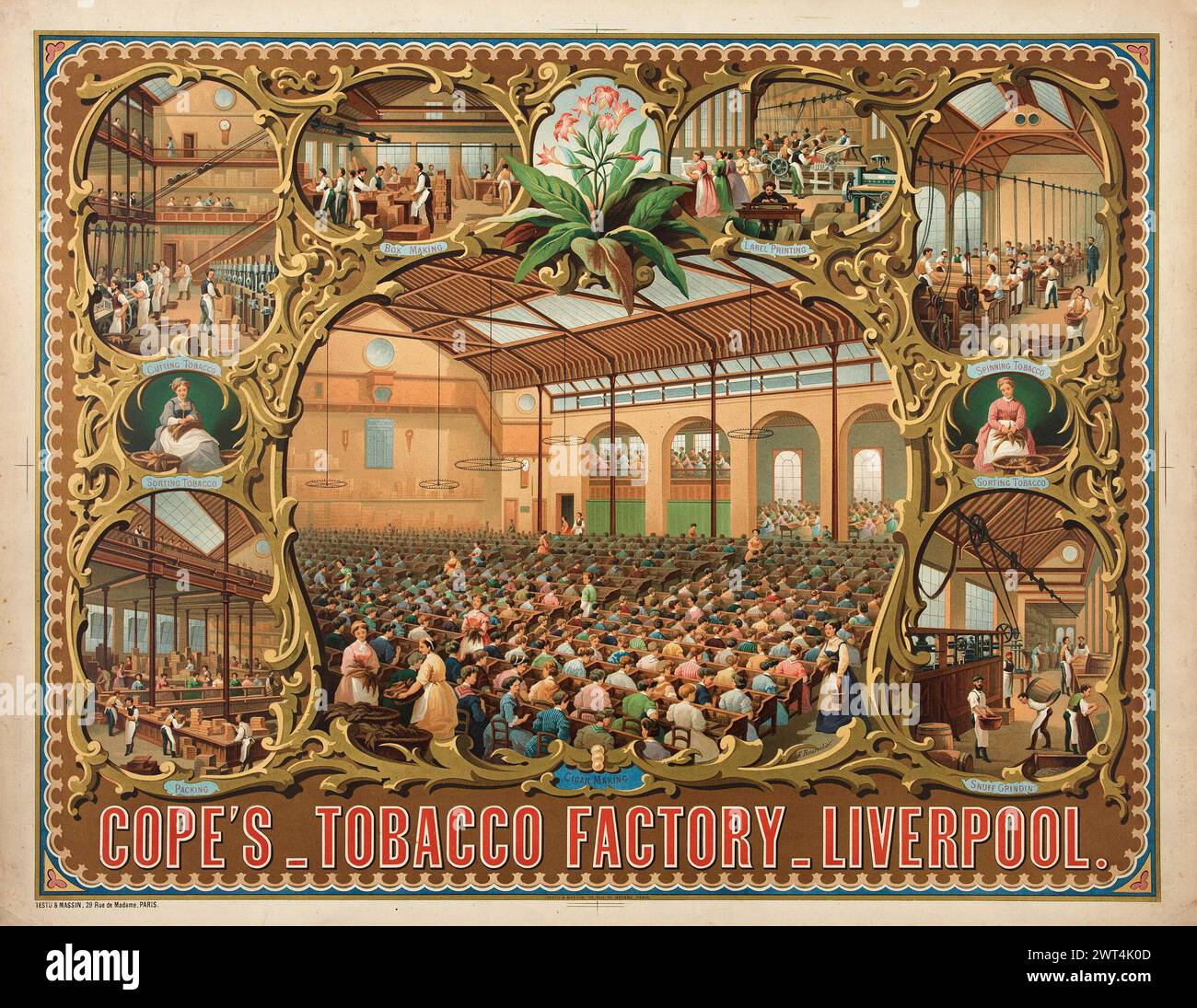 Vintage Advertising Poster. Cope's Tobacco Factory Liverpool., 1880s ...