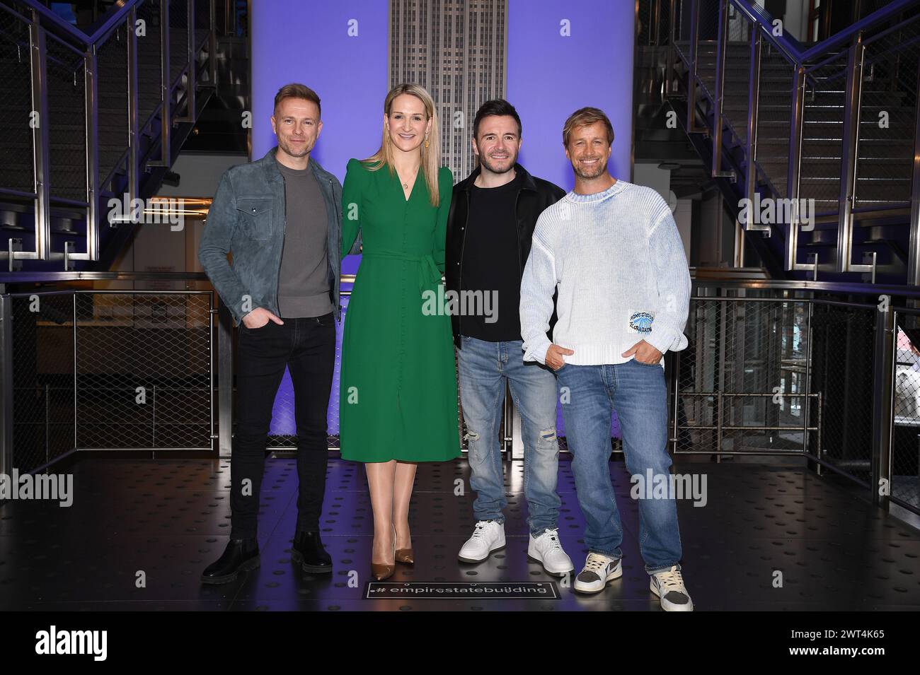 New York, USA. 15th Mar, 2024. Members of the Irish pop group Westlife ...