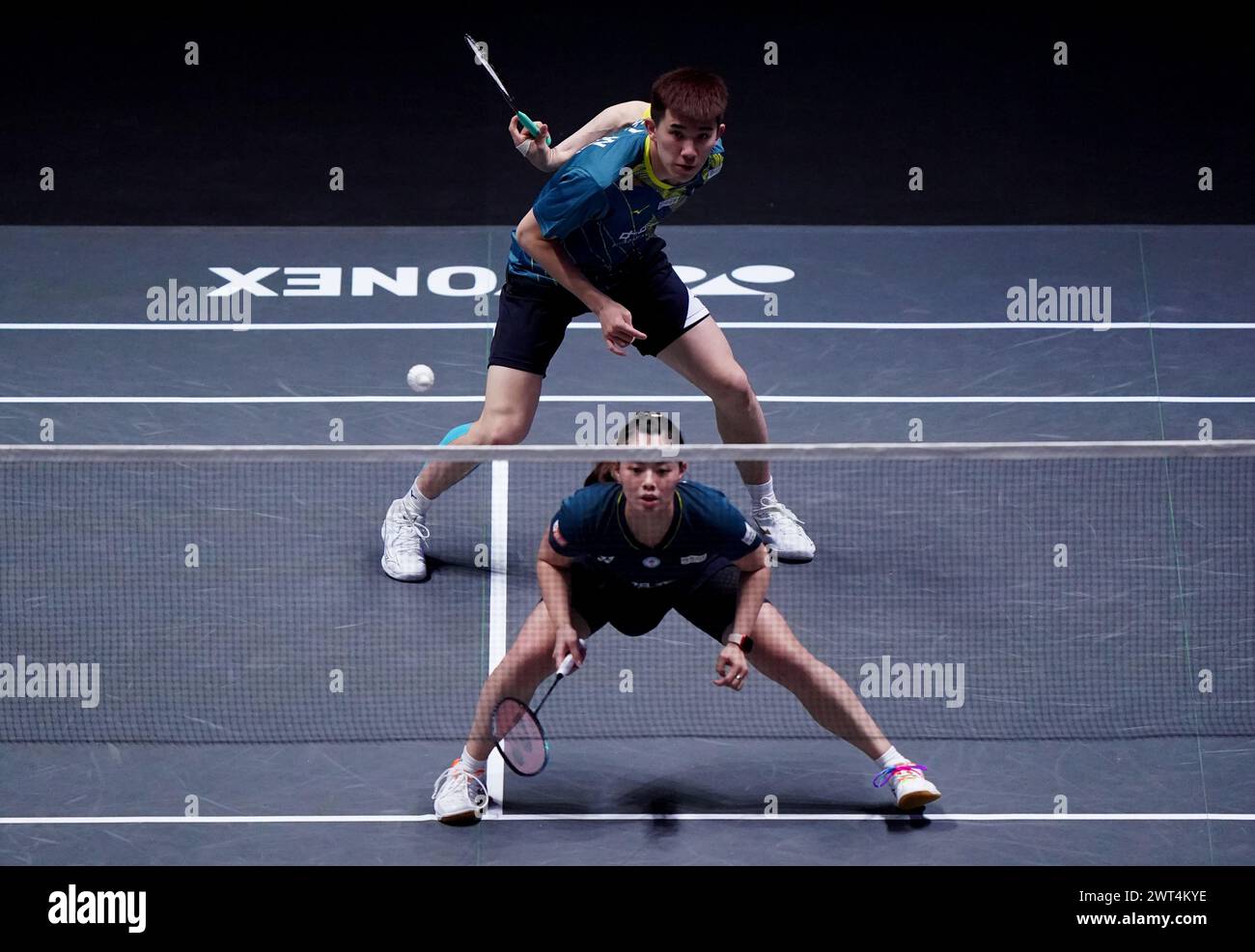Taiwan's Ye Hong-Wei and Lee Chia Hsin in action with Robin Tabeling ...