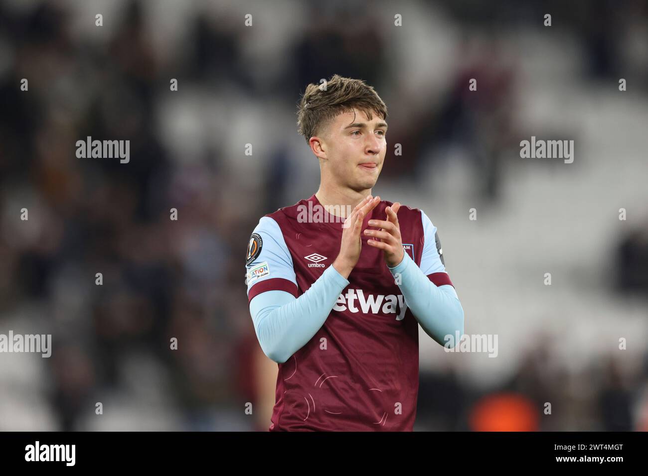 George Earthy of West Ham United celebrates at full time during the ...