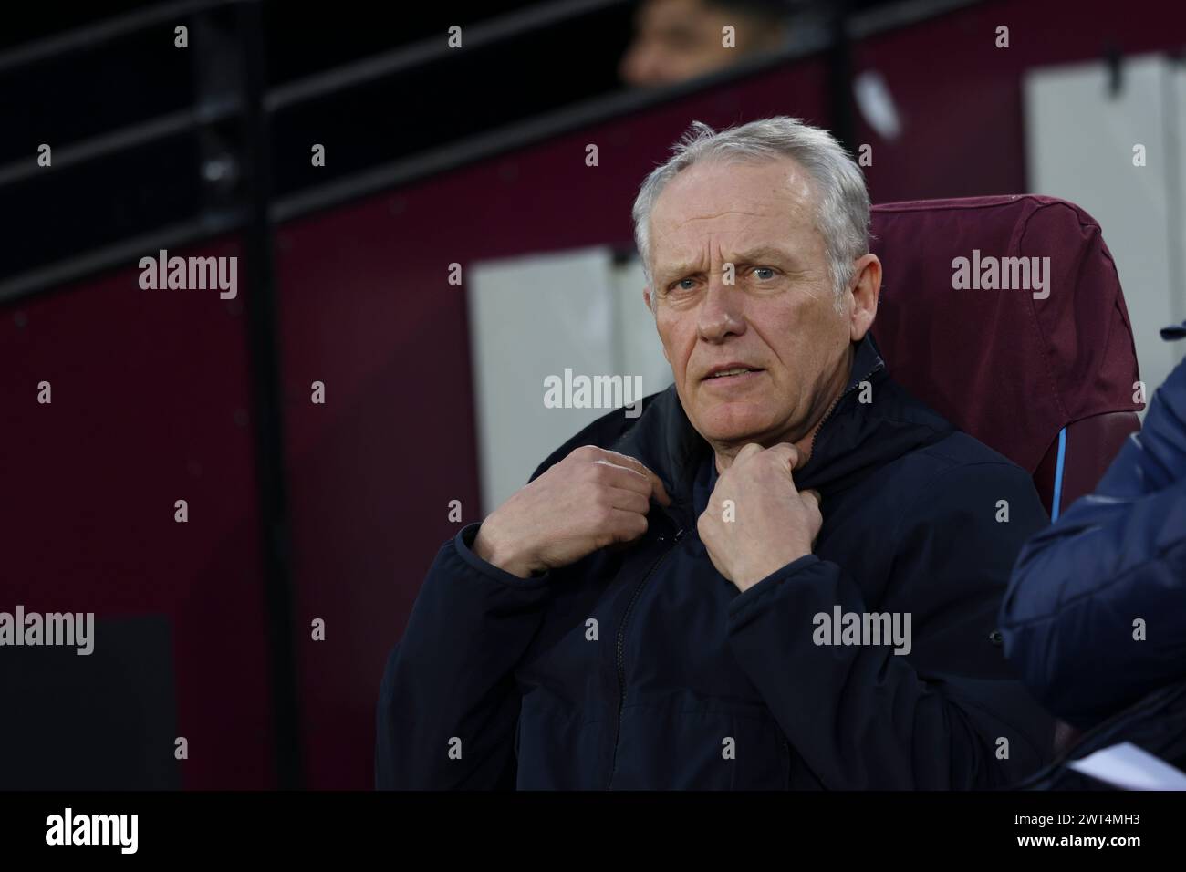 Christian Streich manager of SC Freiburg during the UEFA Europa League ...