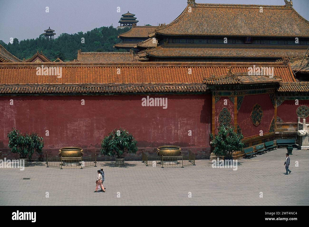 Red walls and yellow roofs, taken in 1995, Forbidden City, Beijing ...