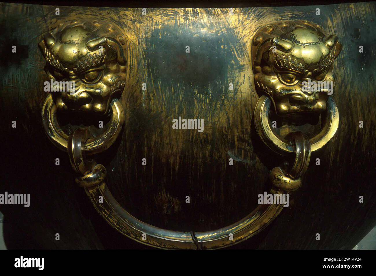 A gold symbolic cistern with ornate handles, Hall of Supreme Harmony ...