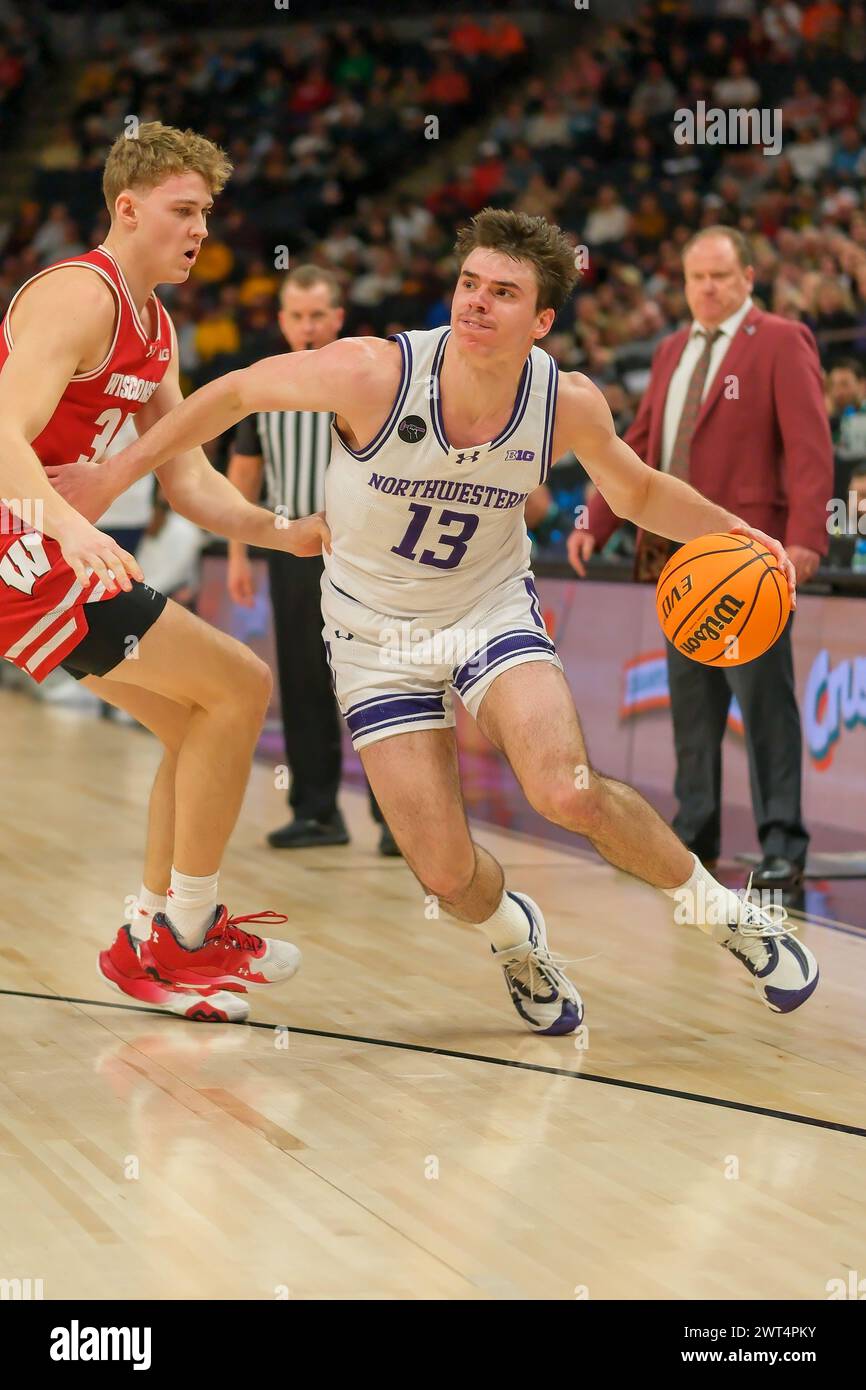 Minneapolis, Minnesota, USA. 15th Mar, 2024. Northwestern Wildcats ...