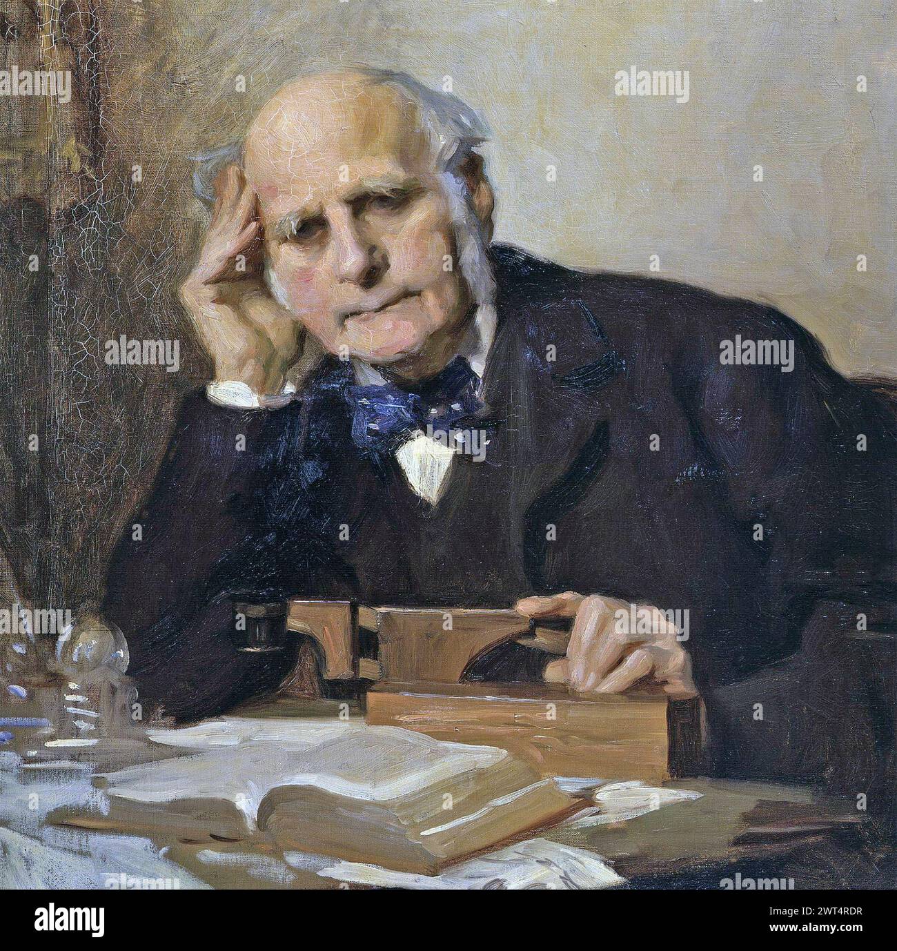 FRANCIS GALTON (1822-1911) British geneticist in a 1903 portrait by ...