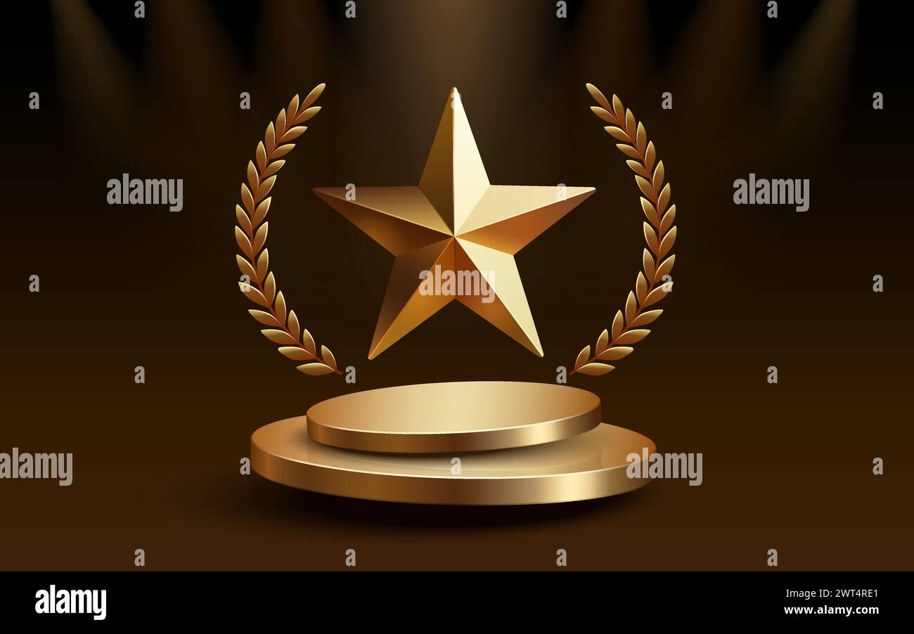 Awards nomination name podium, golden prize event, scene star ceremony ...