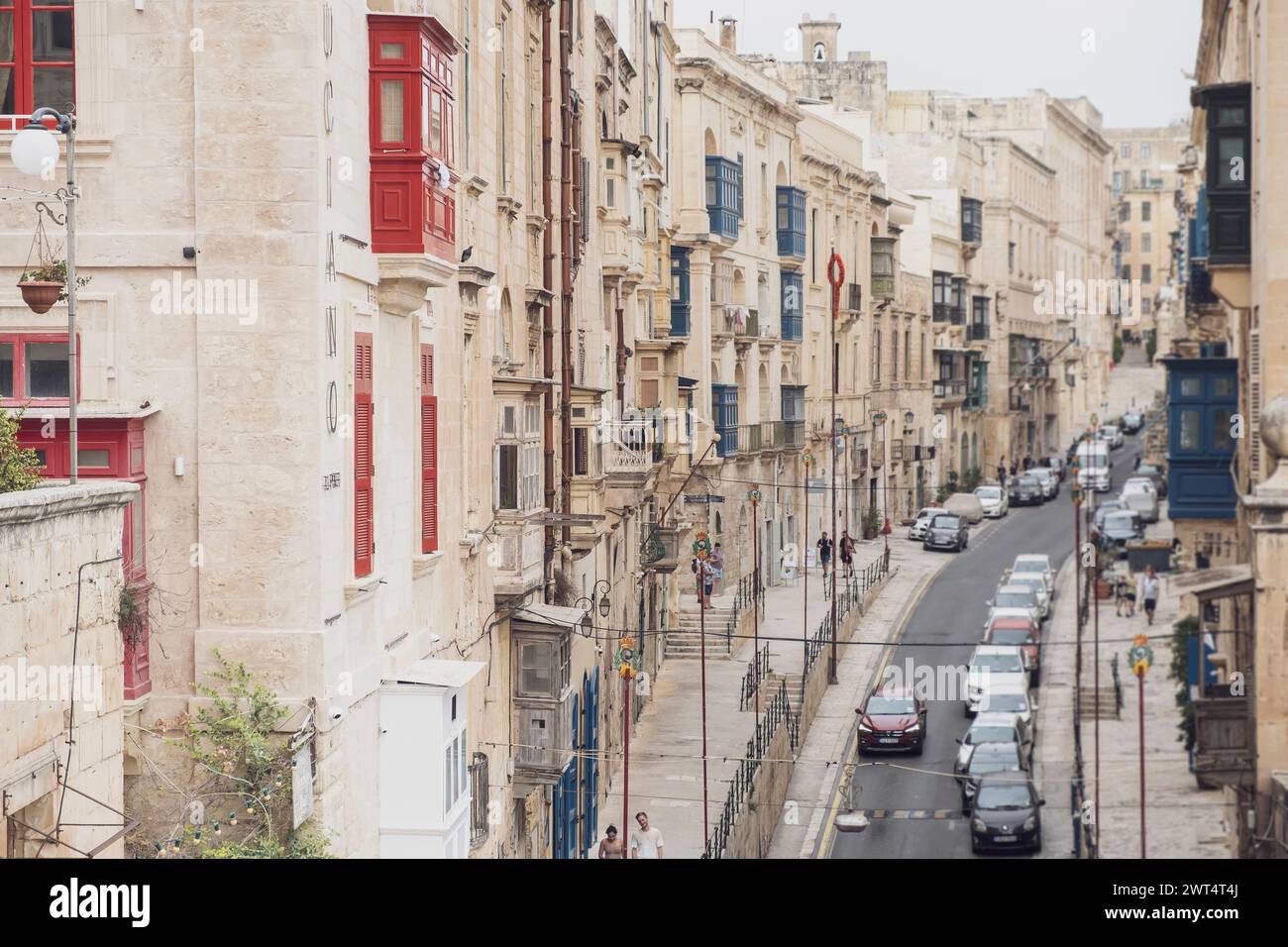 Urban exploration among the ancient streets of the city. Malta Stock ...
