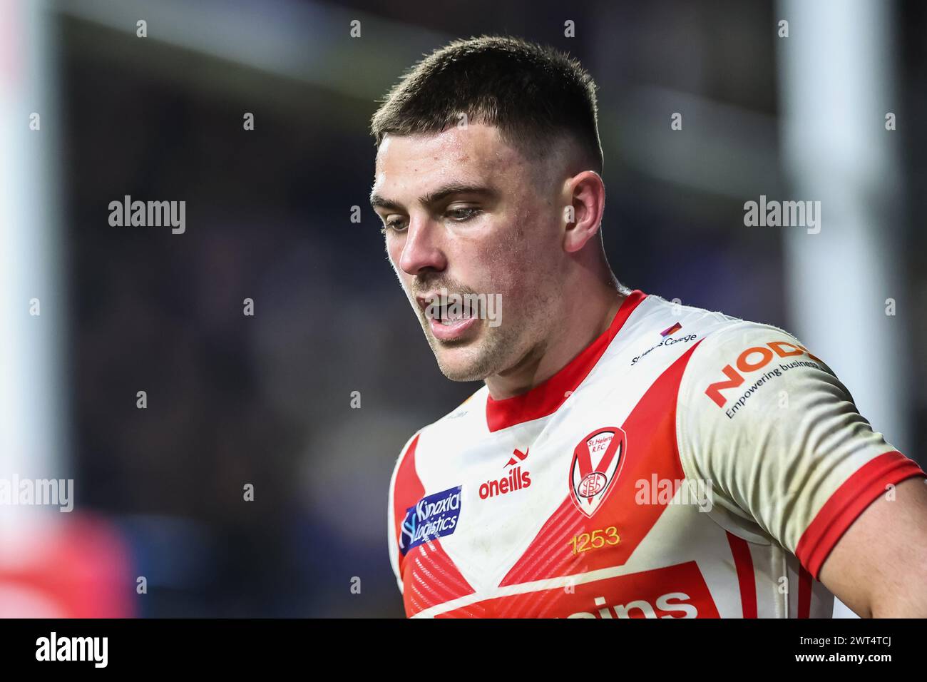 Lewis Dodd of St. Helens during the Betfred Super League Round 5 match ...