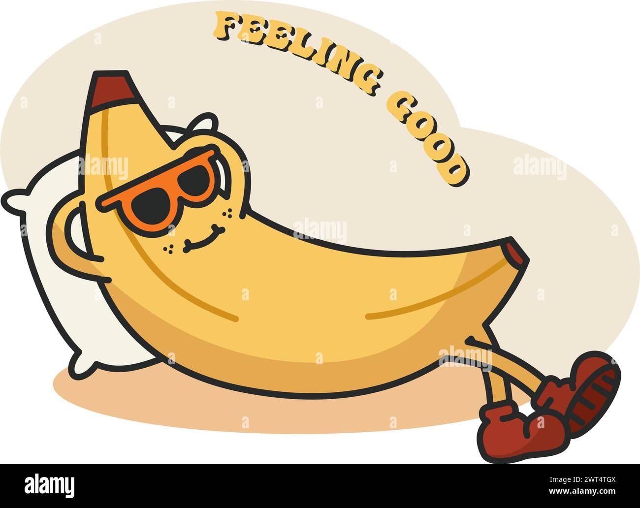 Banana groovy cartoon Fruit cute kawaii Vector Stock Vector Image & Art - Alamy