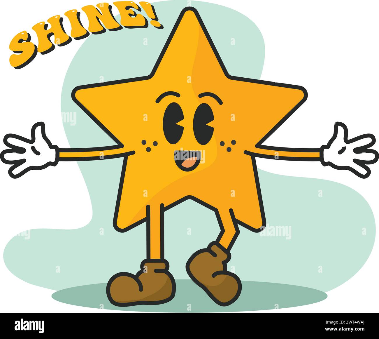 Star groovy cartoon Cute kawaii Vector Stock Vector Image & Art - Alamy