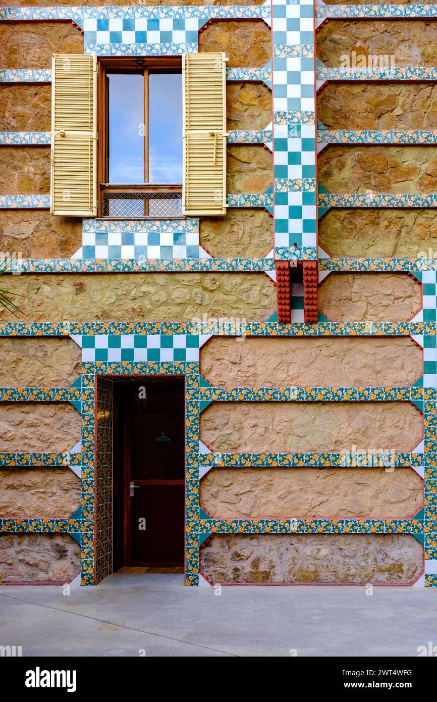 Outside door and window, Casa Vicens, modernist architecture building ...