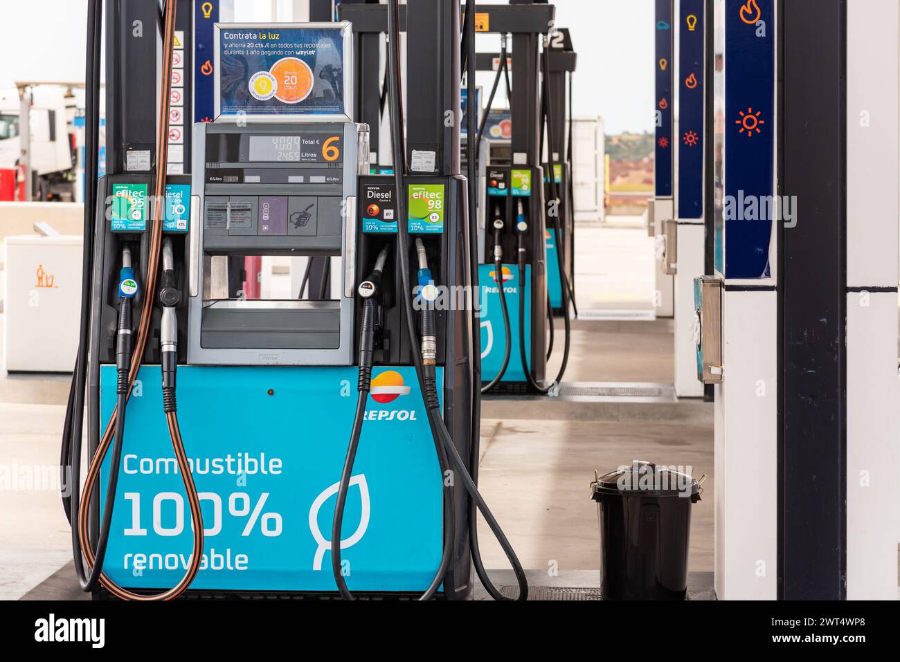 3/13/2024, Jerez de la Frontera, Cadiz; Dispensing devices at a Repsol ...