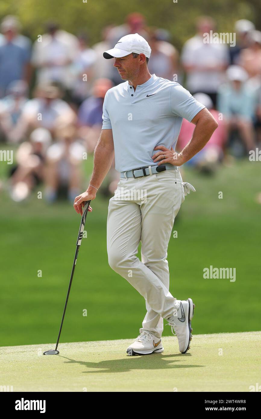 Ponte Vedra, FL, USA. 15th Mar, 2024. Rory McIlroy on the 3rd hole ...
