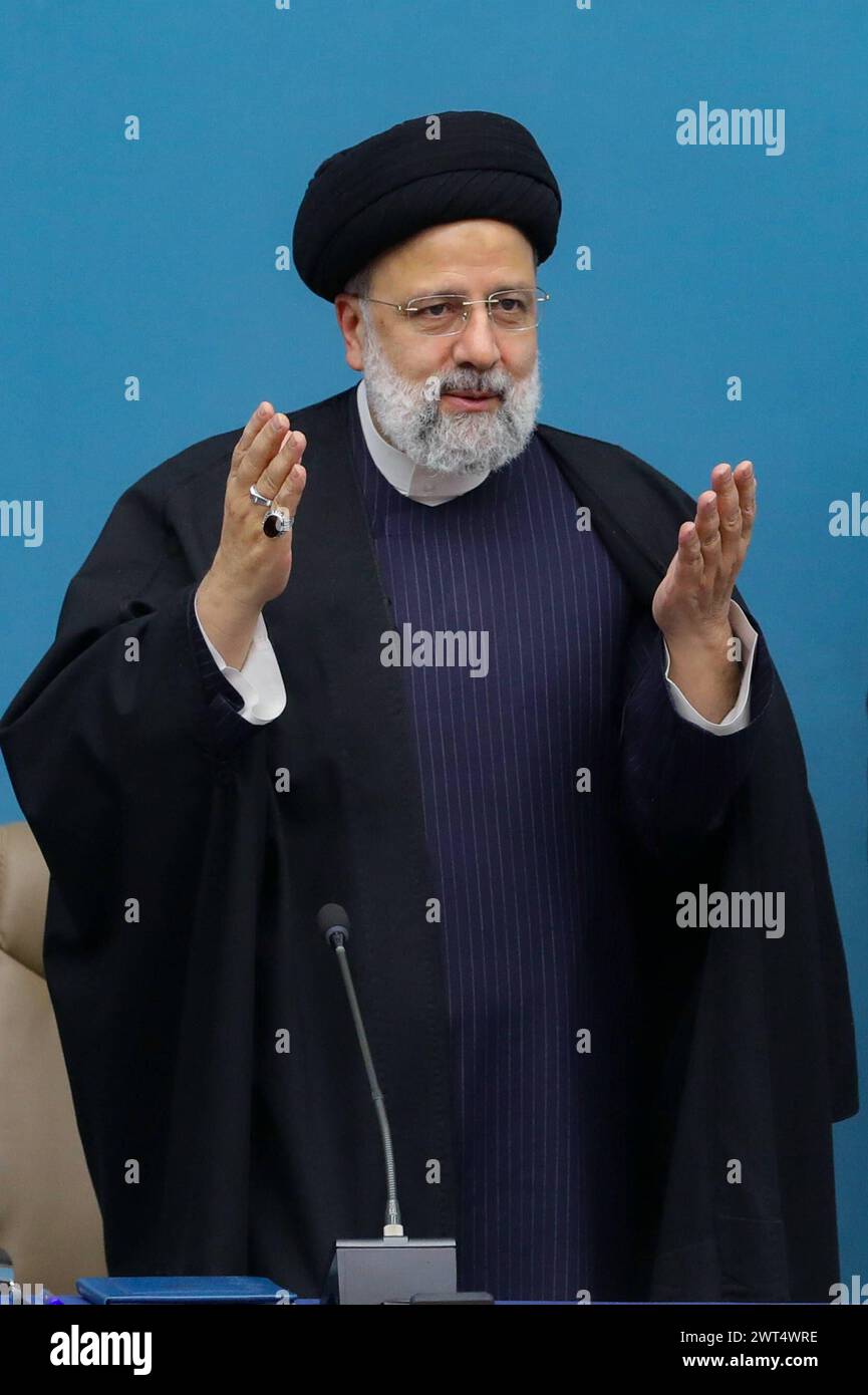 Iranian President Ebrahim Raisi during cordial meeting with media ...
