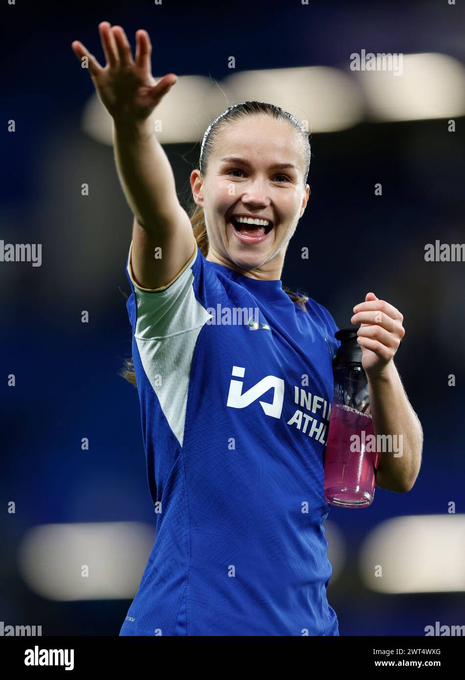 Chelsea's Guro Reiten waves to the fans after the Barclays Women's ...