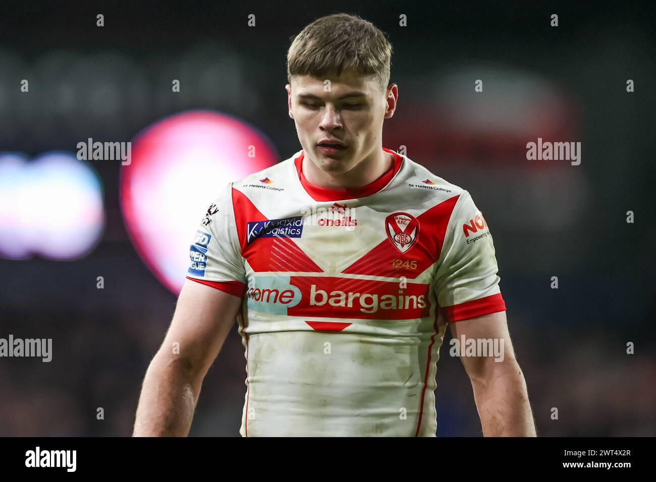 Jack Welsby of St. Helens during the Betfred Super League Round 5 match ...