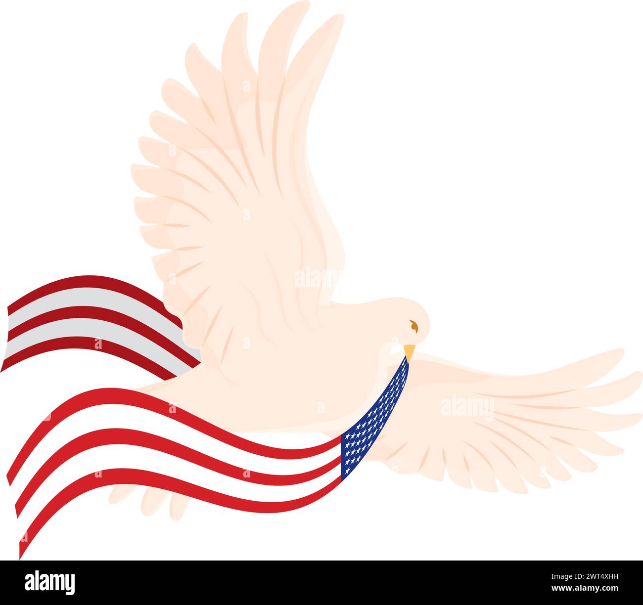 Peace dove character with flag Vector Stock Vector Image & Art - Alamy