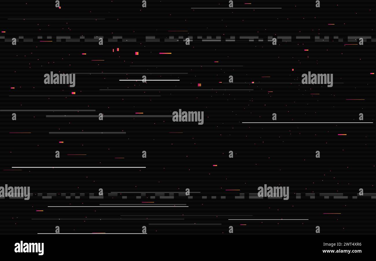 Glitch gradient shapes. Horizontal static lines on dark background ...