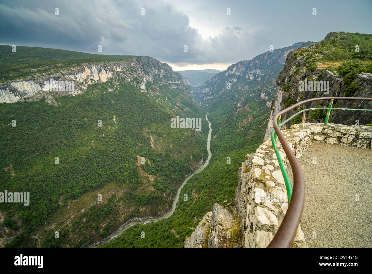 Mountain landscape width Canyon of Verdon River (Verdon Gorge) in ...