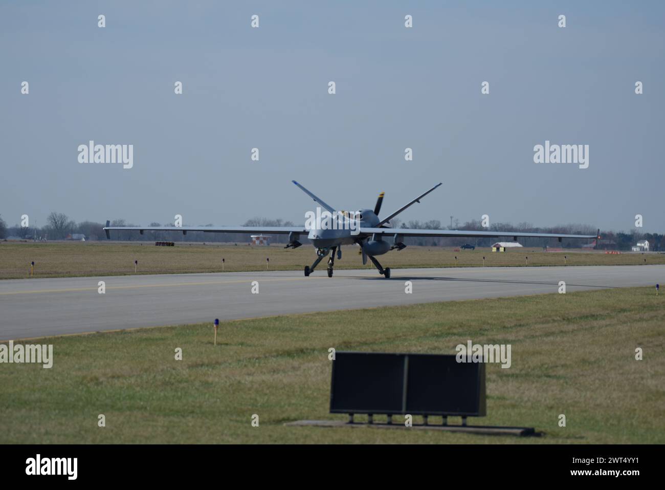 A remotely piloted MQ-9 Reaper from the 163rd Attack Wing prepares to ...