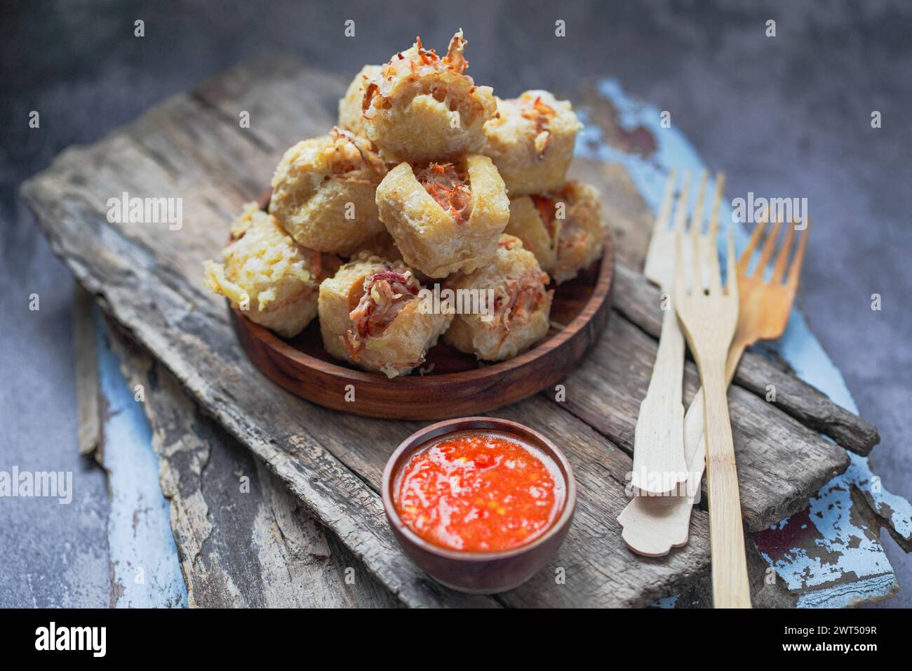 Indonesian street food, Fried Tofu Filled With Vegetables(Tahu Isi ...