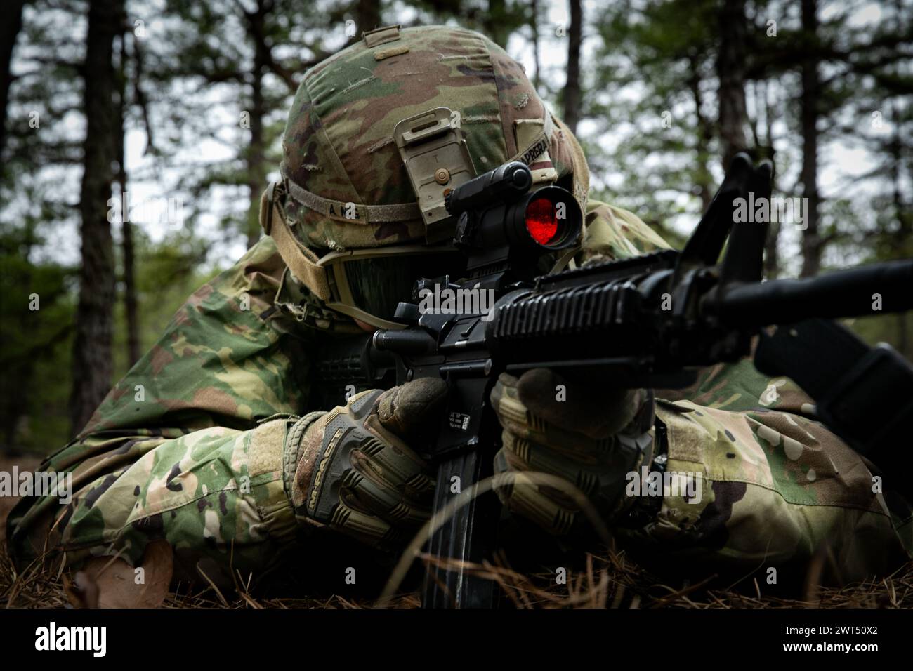 U.S. Army Combat Engineers assigned to Bravo Company, 104th Brigade ...