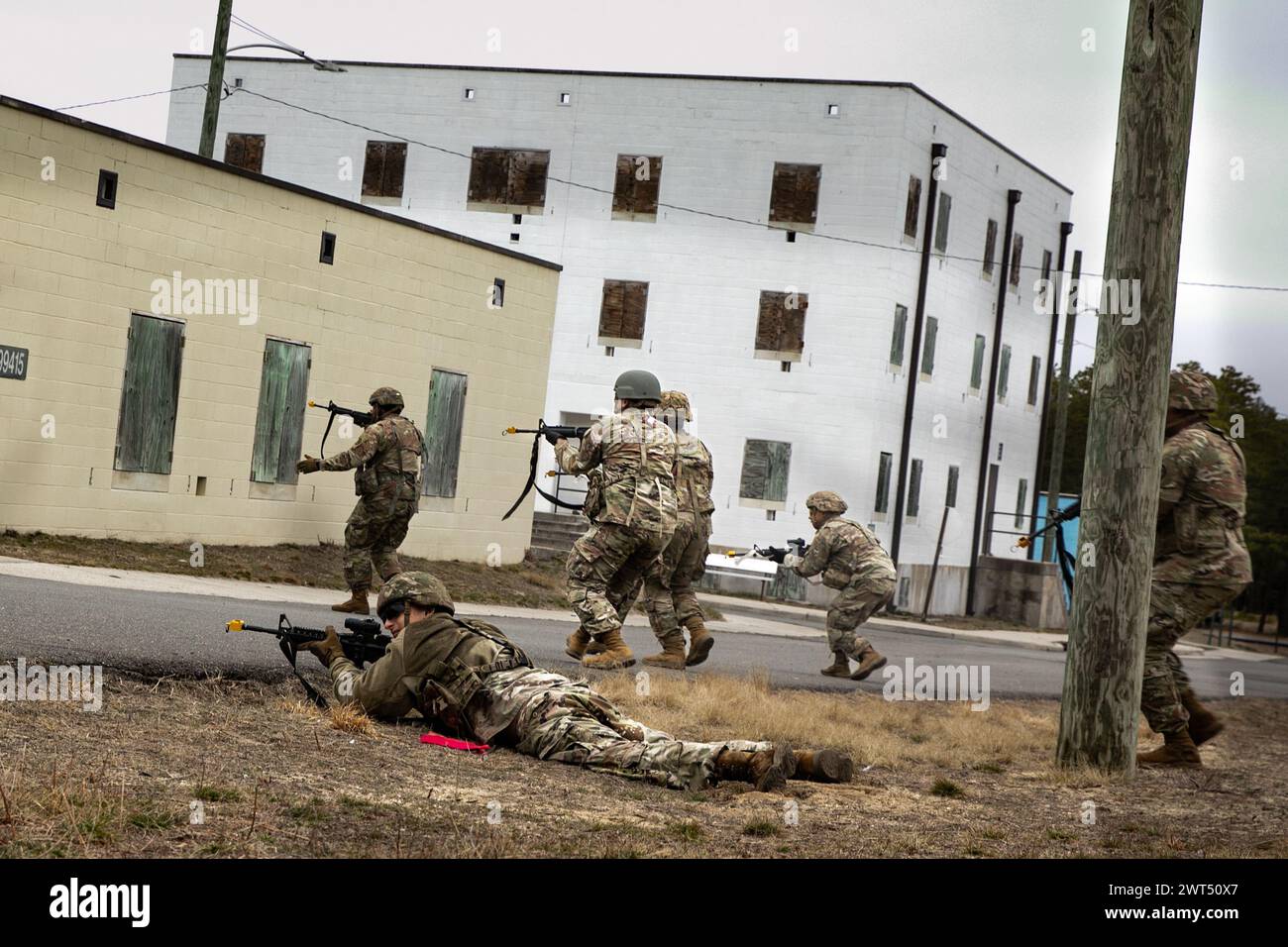 U.S. Army Combat Engineers assigned to Bravo Company, 104th Brigade ...