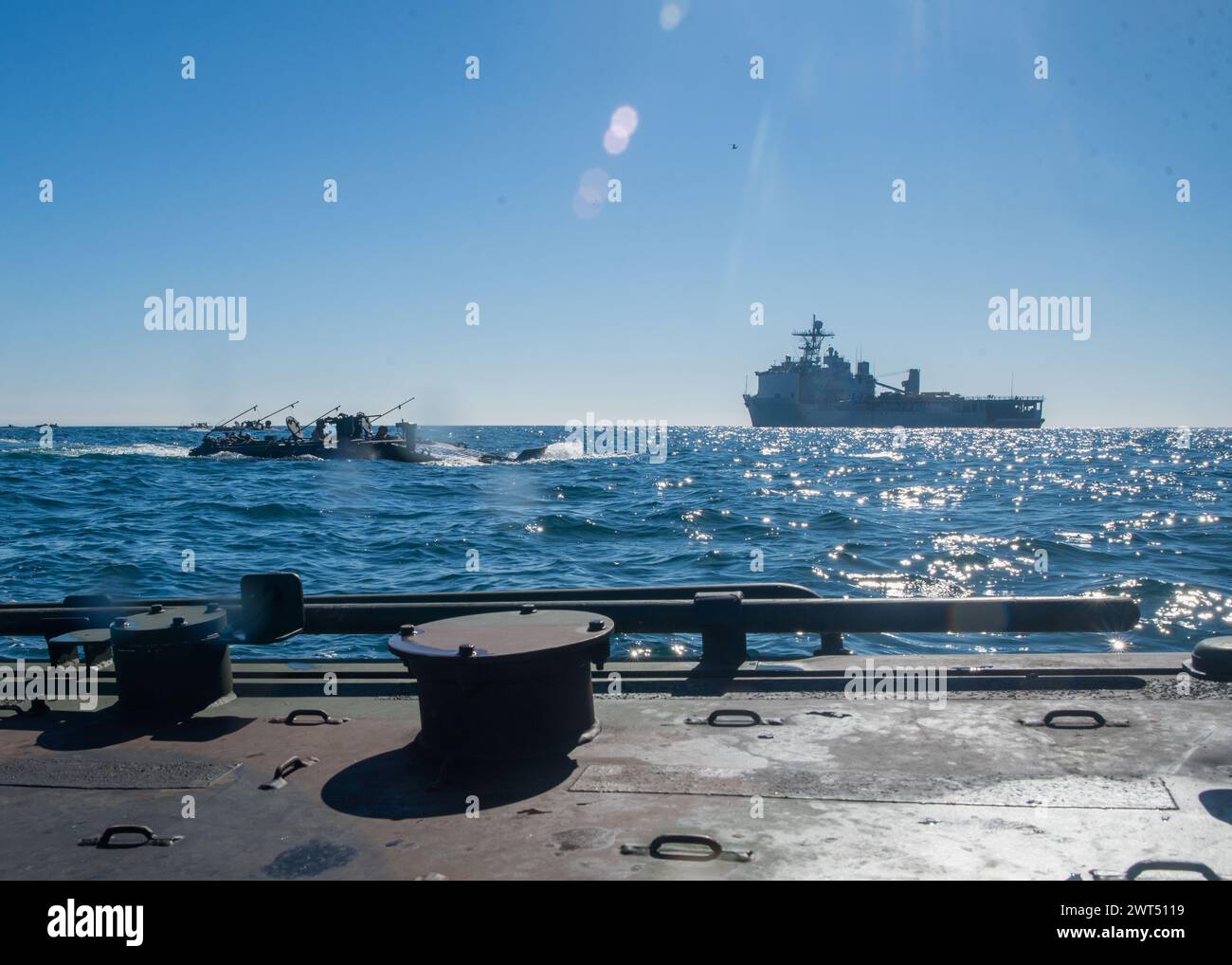 U.S. Marine Corps amphibious combat vehicles assigned to Alpha Company ...