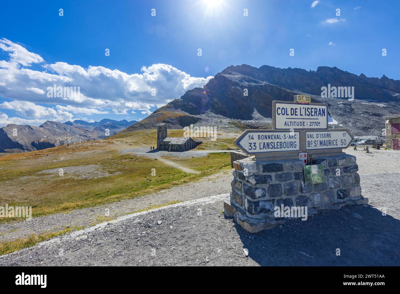 Road signs, Col de l'Iseran, Savoy, France Stock Photo - Alamy