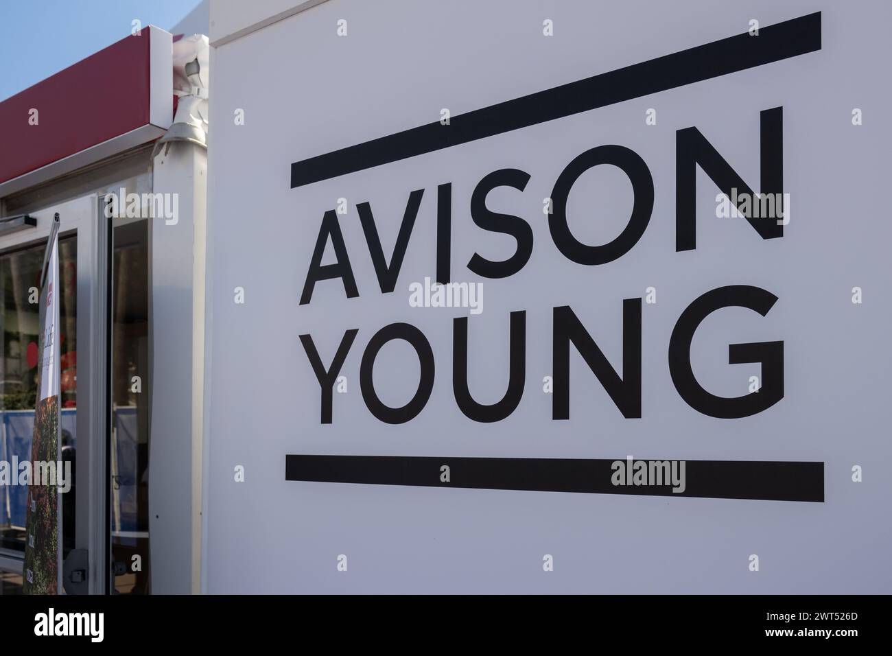 The Avison Young logo at Mipim in Cannes, France. The MIPIM Fair in Cannes is the biggest annual ...