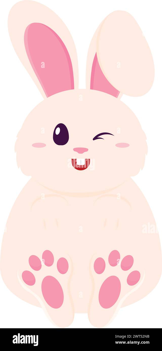 Cute bunny cartoon character Easter season Vector Stock Vector Image ...