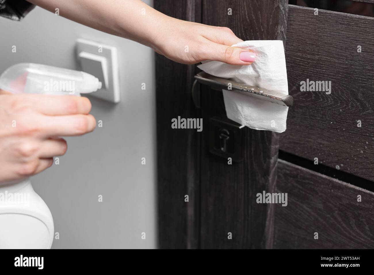 Cleaning door knob home hi-res stock photography and images - Alamy