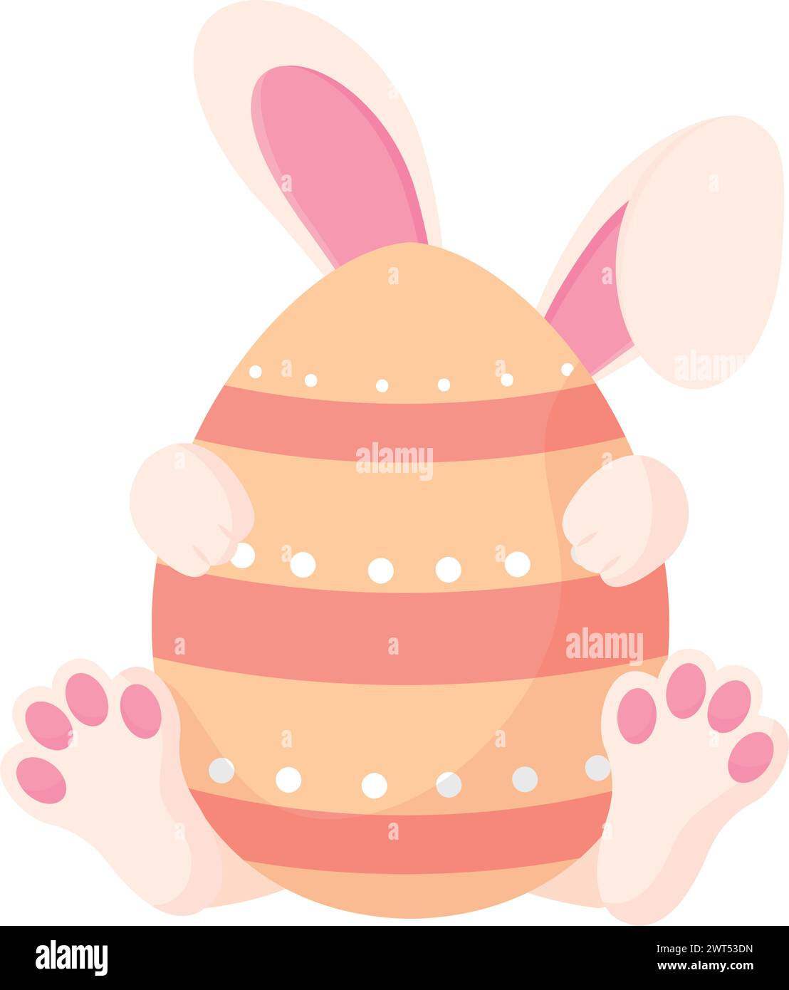Decorated colored easter egg and bunny Vector Stock Vector Image & Art ...