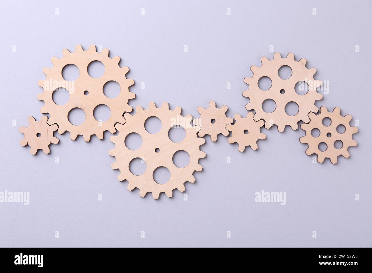 Business process organization and optimization. Scheme with wooden ...
