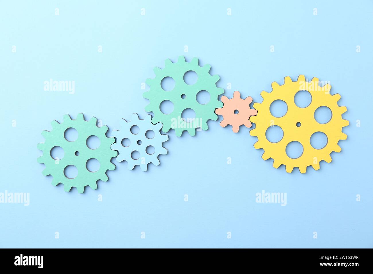 Business process organization and optimization. Scheme with colorful ...