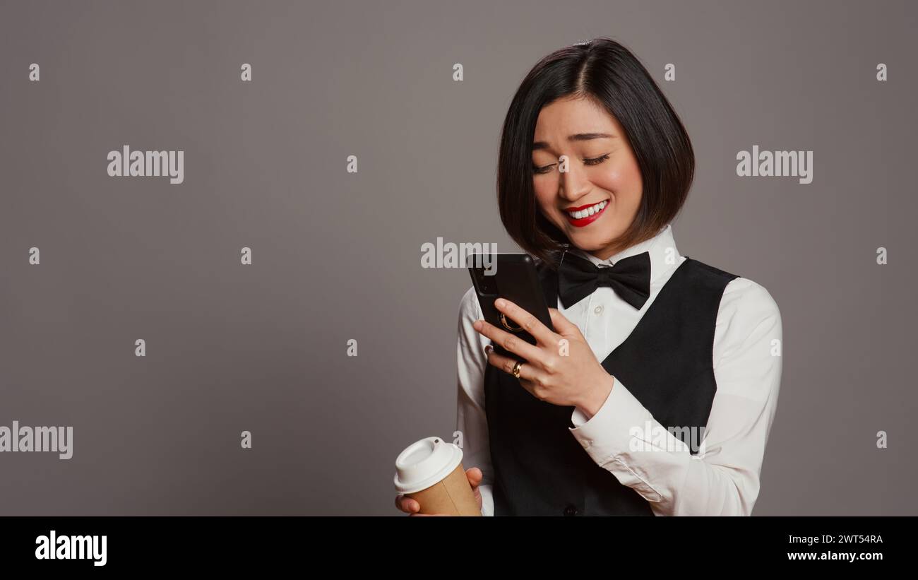 Concierge personnel drinking cup hi-res stock photography and images ...
