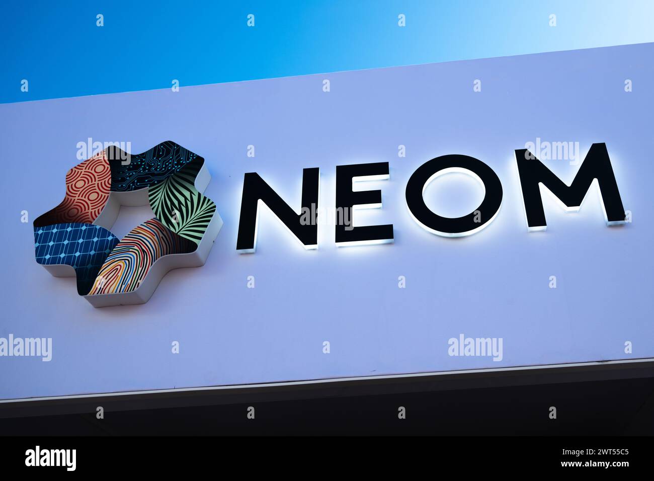 Cannes, France. 13th Mar, 2024. The Neom presentation pavilion at Mipim ...