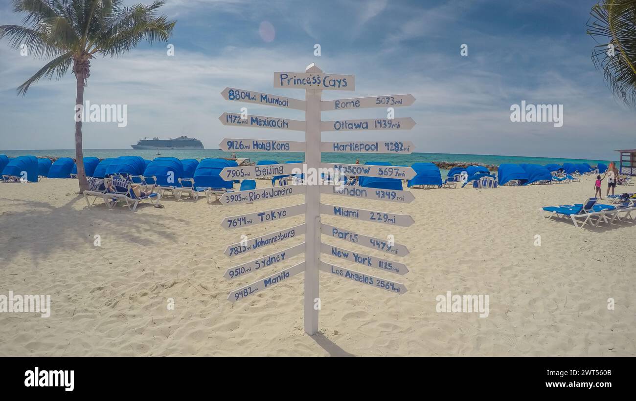 Tropical beach of Princess Cays Island in Bahamas Stock Photo - Alamy