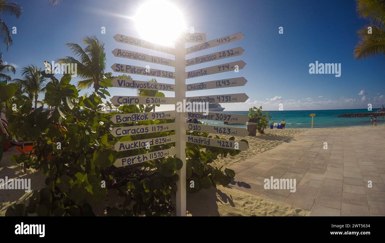 Tropical beach of Princess Cays Island in Bahamas Stock Photo - Alamy