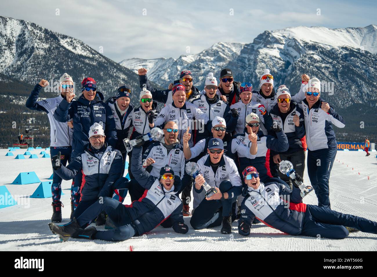 Canmore, Alberta, Canada. 15th March, 2024. Norwegian Men's Biathlon ...