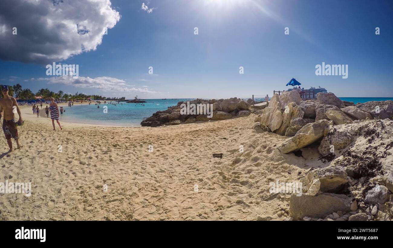 Tropical beach of Princess Cays Island in Bahamas Stock Photo - Alamy